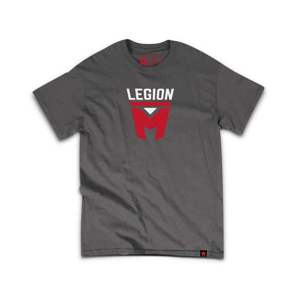 LEGION M - Classic Shield Logo - Unisex Charcoal Tee – Legion M Shop