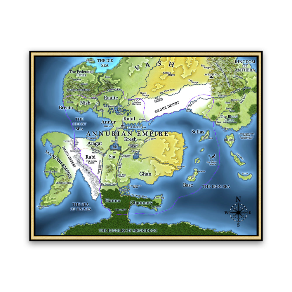 THE EMPEROR'S BLADES - Annurian Empire Map Poster - Limited Edition ...